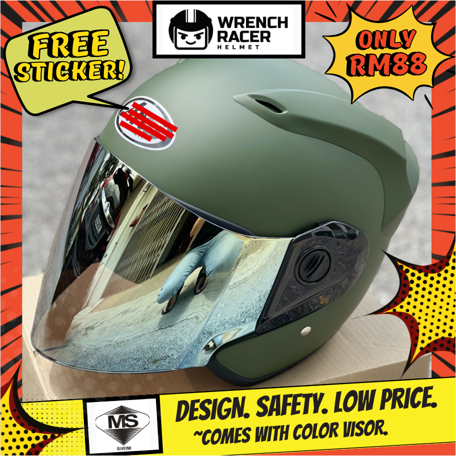 Helmet Matt Black/Matt Red/Matt Blue/Black/Red/Blue/Grey/Army Green ...