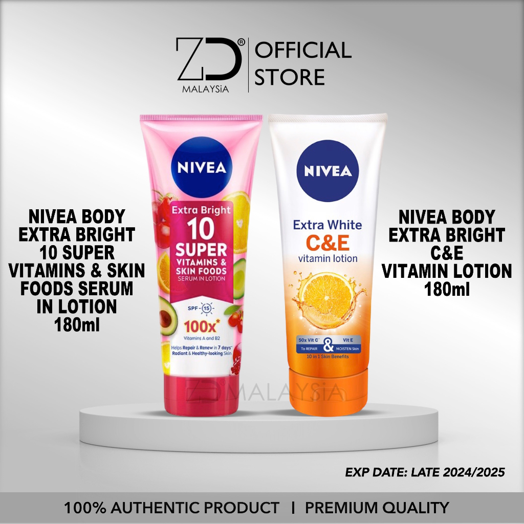 Nivea Body Extra Bright 10 Super Vitamins & Skin Foods Serum in Lotion ...