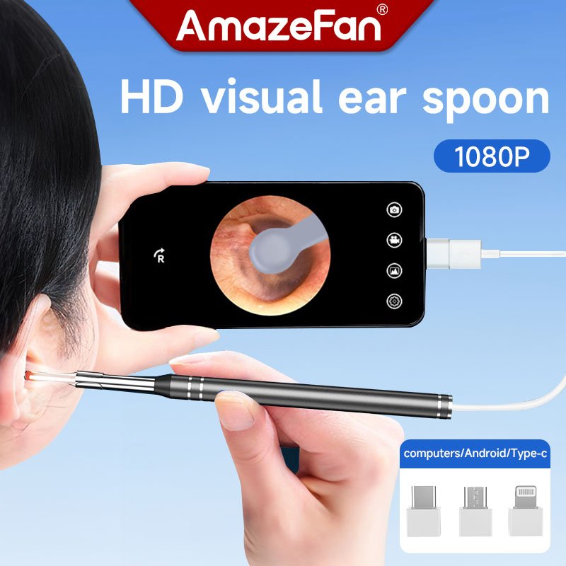 3-in-1 USB Ear Pick Spoon Endoscope Camera Health HD Visual Ear Spoon ...