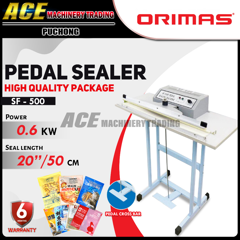 [ ORIMAS ] SF-500 Pedal Sealer 50cm(20")0.6kw Foot Sealer Pedal Machine ...