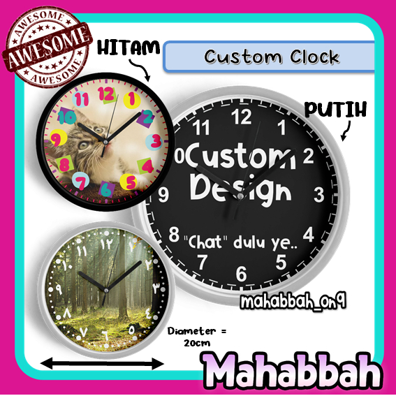 Custom Clock | Jam Dinding | Gambar Sendiri | Gift | Shopee Malaysia