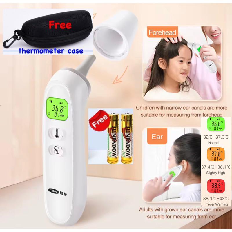 Cofoe 3 in 1 Forehead & Ear & Infrared Thermometer Digital Non Contact Temperature IR Thermal ...