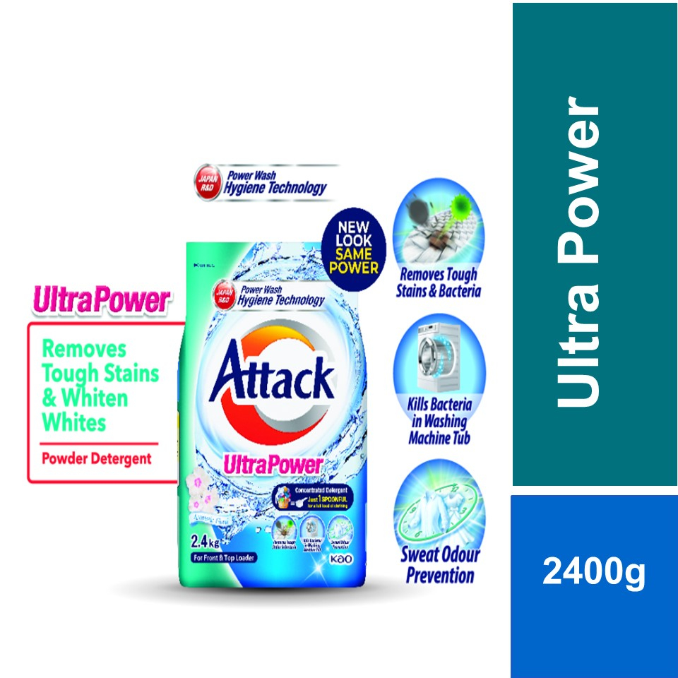Attack Ultra Power Concentrate Detergent Powder (ATK) (2400g) | Shopee ...