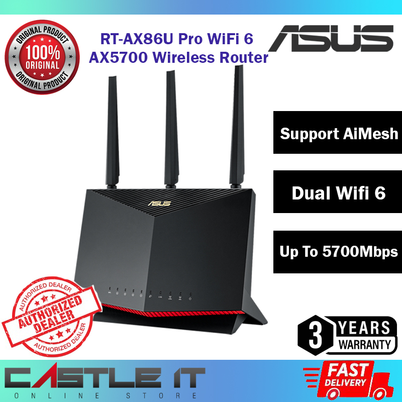 ASUS RT-AX86U Pro WiFi 6 AX5700 Wireless Router Dual WIFI 6 Band ...