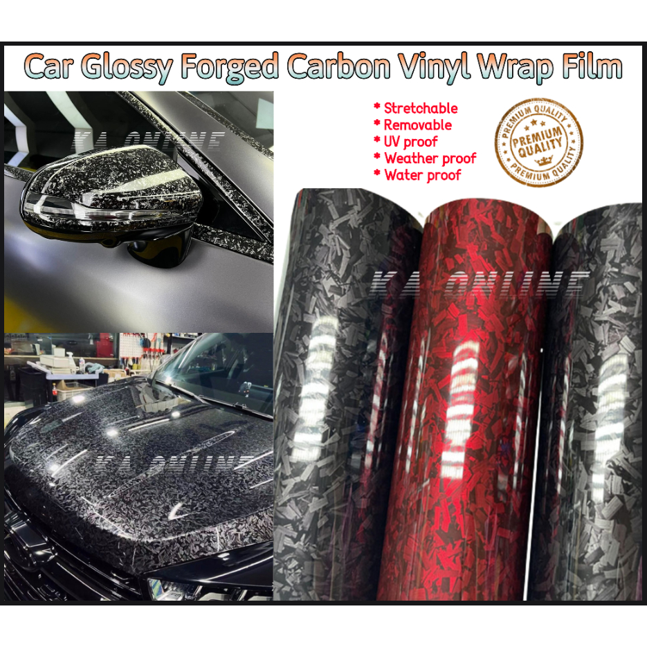 Premium Quality Car Glossy Forged Carbon Vinyl Wrap Film Self Adhesive ...