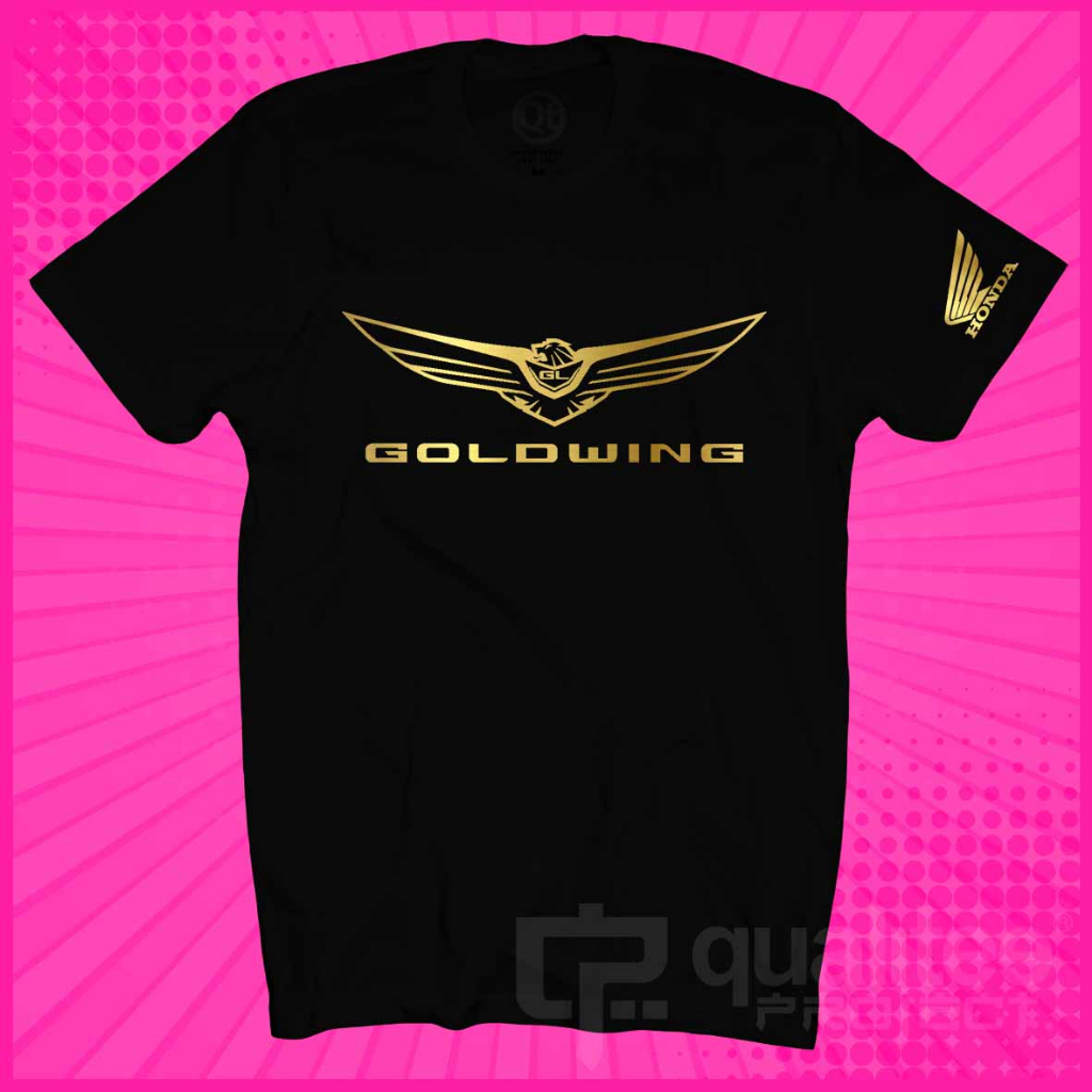 NEW HONDA GOLDWING LOGO BIKE TOURING MOTORSCYCLE GL 1500 1800 ROUND NECK SHORT SLEEVE 100% ...