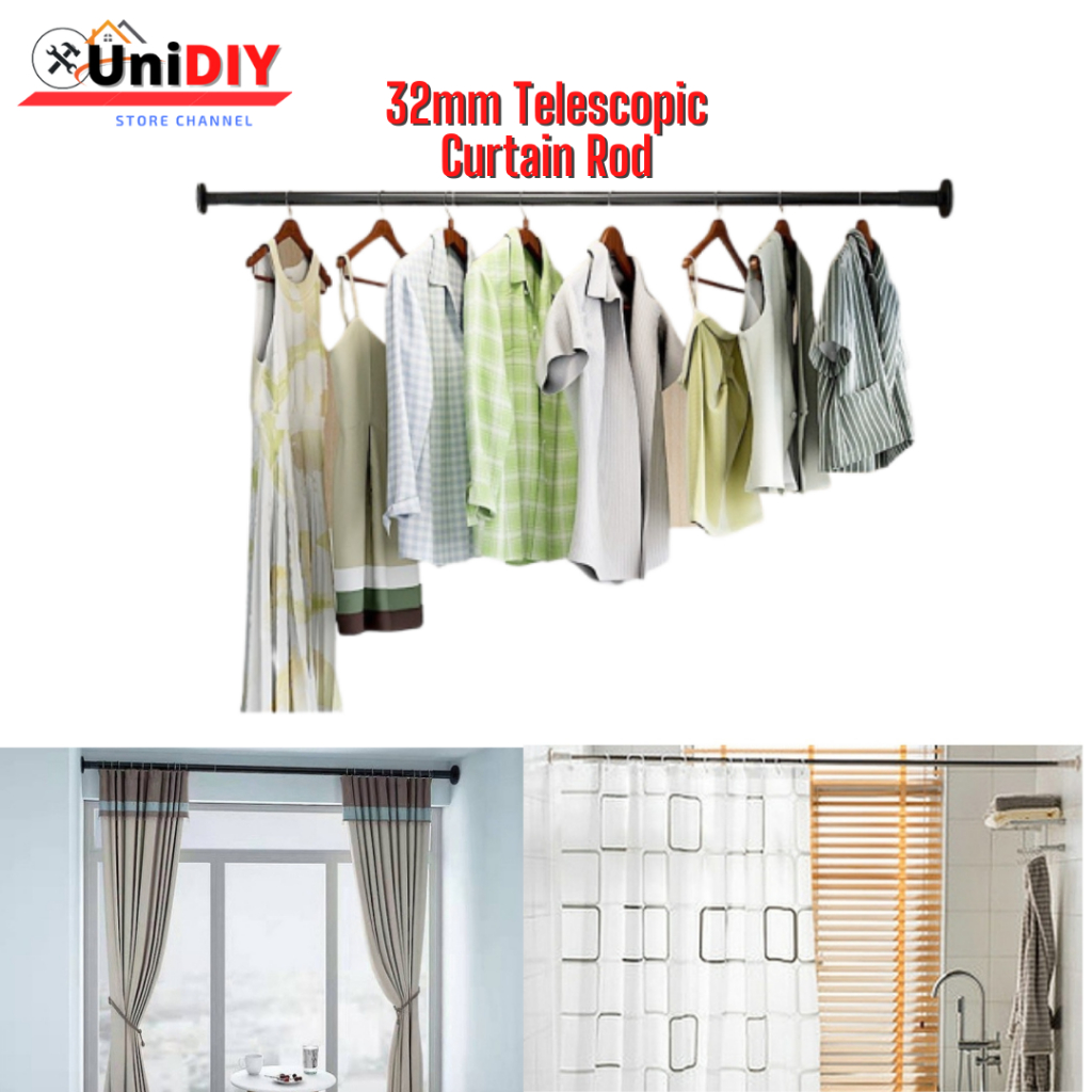 Stainless Steel Telescopic Curtain Rod, Bathroom Rod, Tulle Curtain Rod ...