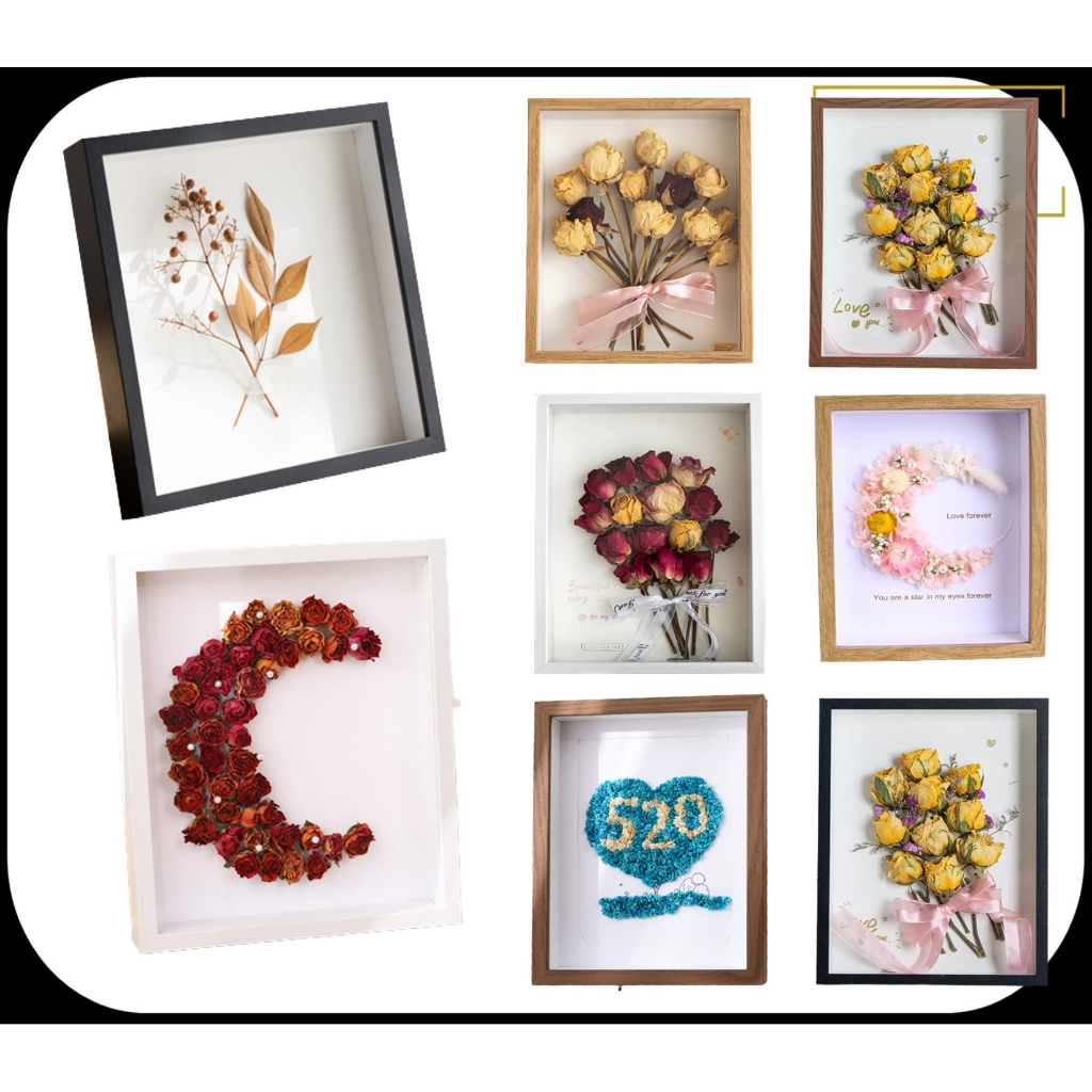 3D Hollow Frame Wood Frame Kayu Putih Mas Kahwin Duit Hantaran Photo ...