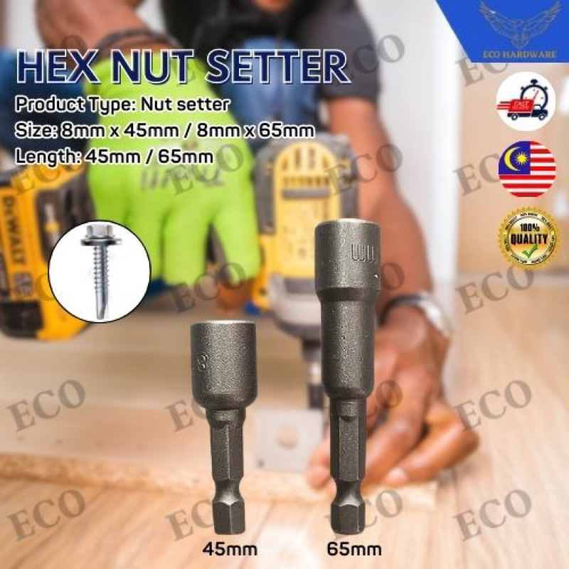 Heavy Duty 8MM Hex 45MM/65MM Magnetic Nut Setter Hex Nut Setter Driving ...