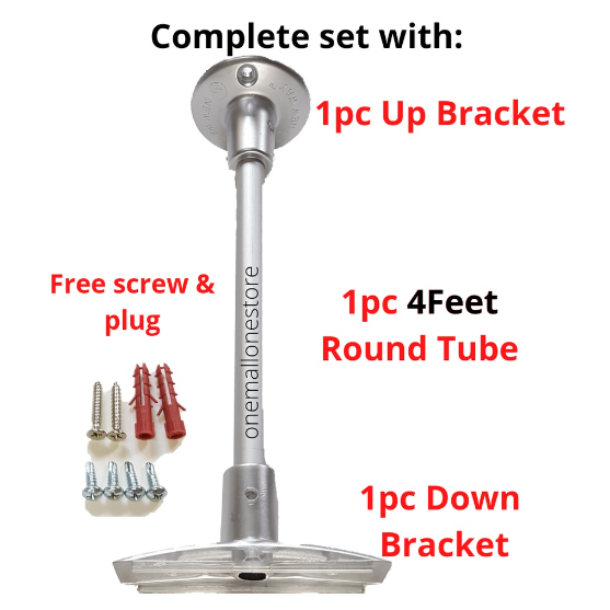 Curtain Railing Hanger Bracket Upper Bracket Down Bracket Aluminium Round Tube Rod Support ...