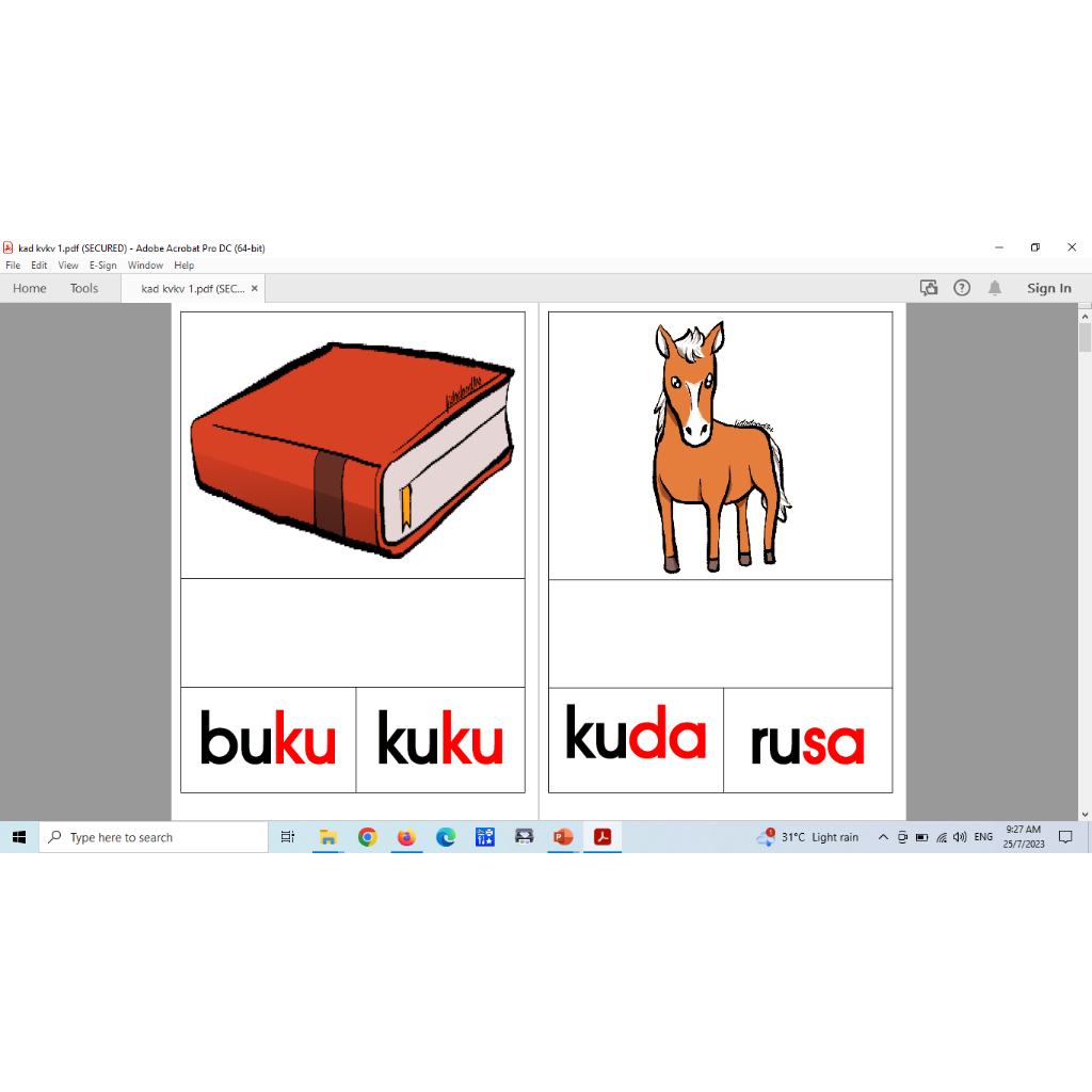 kad suku kata / bacaan kvkv pdf siri 1 (pdf) bahasa melayu | Shopee Malaysia