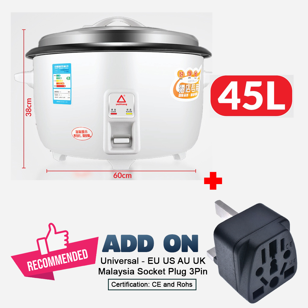 45L 36L 28L 23L 18L Stainless Steel Steamer Commercial Large Capacity Big Non Stick Rice Cooker ...