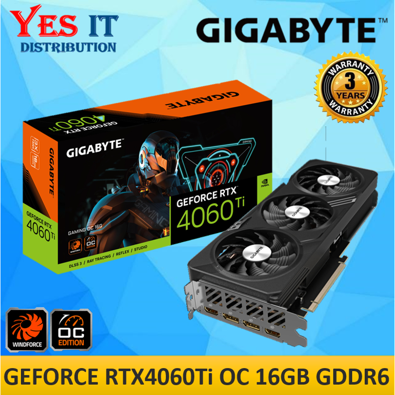 GIGABYTE GeForce RTX­­ 4060 Ti GAMING OC 16G NVIDIA GRAPHIC CARD (GV ...