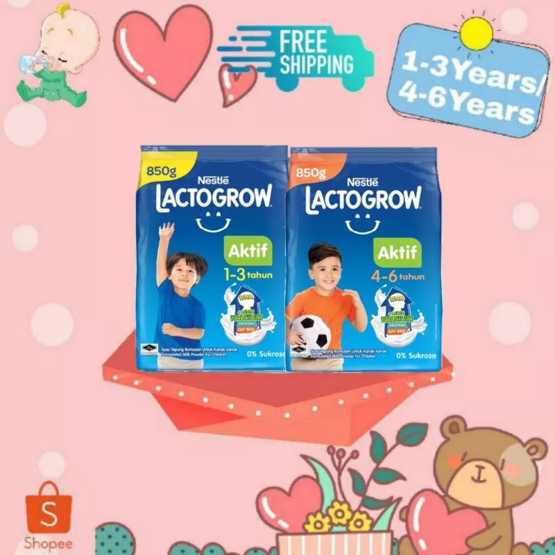 Nestle Lactogrow Aktif 1-3Years/4-6Years （850G） | Shopee Malaysia