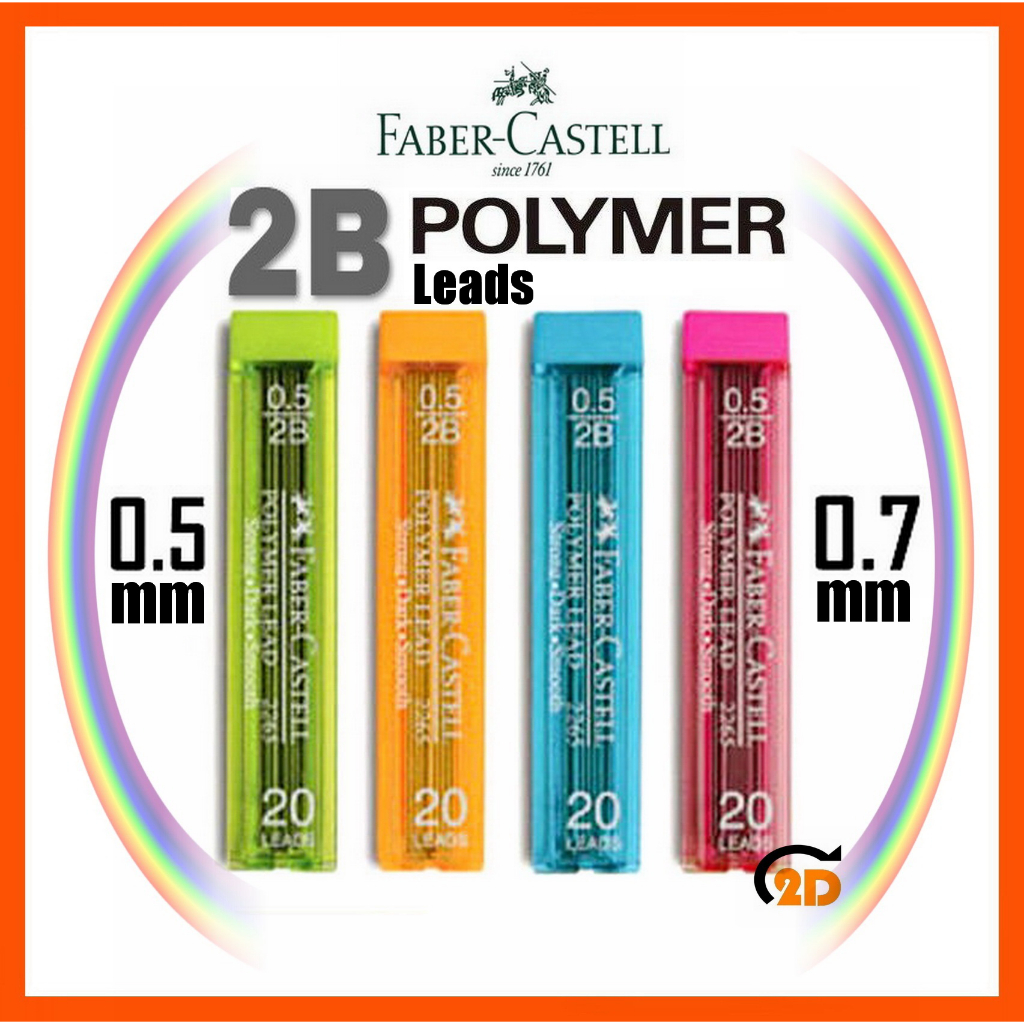 Faber-Castell Pencil Polymer Leads 2B Pencil Leads 0.5mm / 0.7mm ...