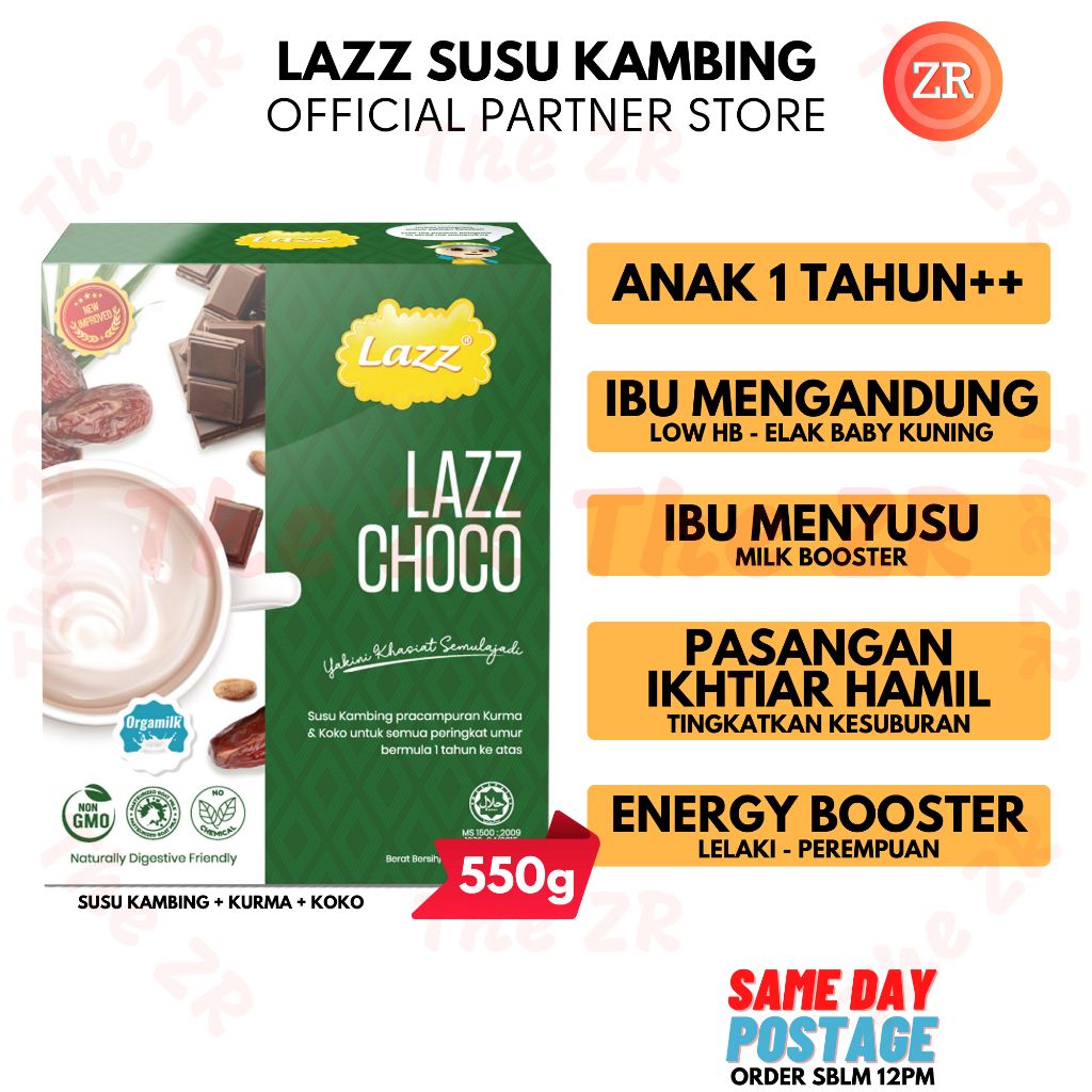 ZR LAZZ Susu Kambing Choco Lazzchoco Original HQ 550g | Shopee Malaysia