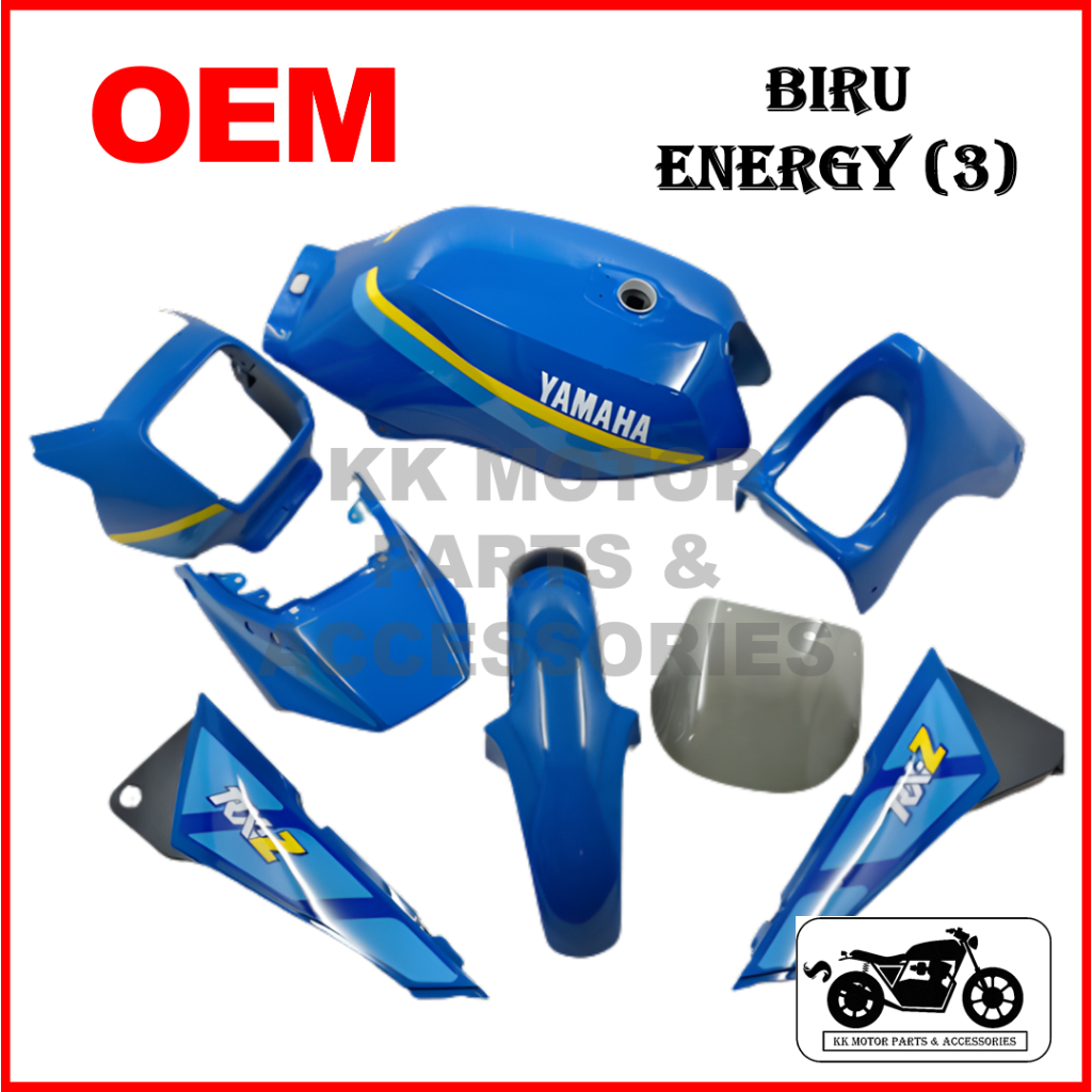 [FULL TANAM !!!] COVERSET RXZ 5 SPEED 5-SPEED OEM BIRU ENERGY / BIRU ...