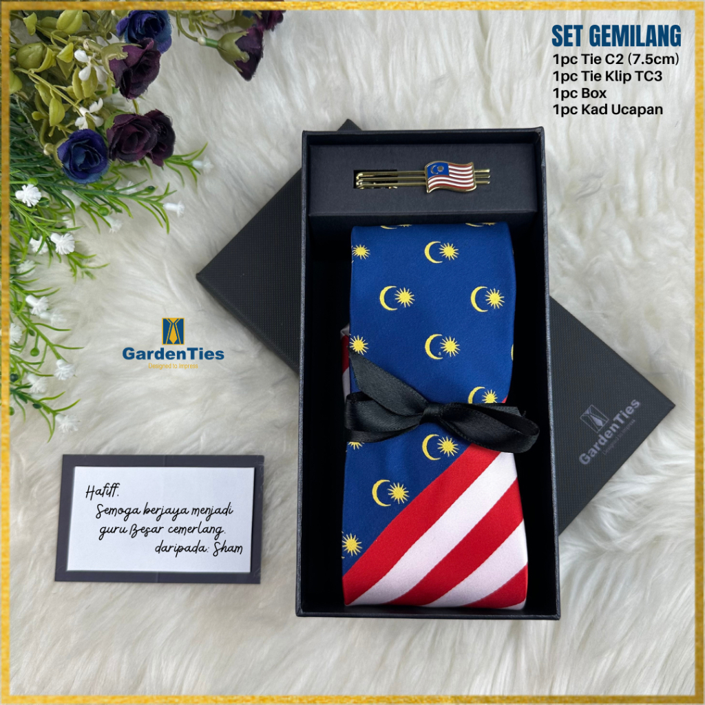 MERDEKA TIE GIFT SET, Tie BEndera, Tie Jalur Gemilang, Tie Merdeka ...