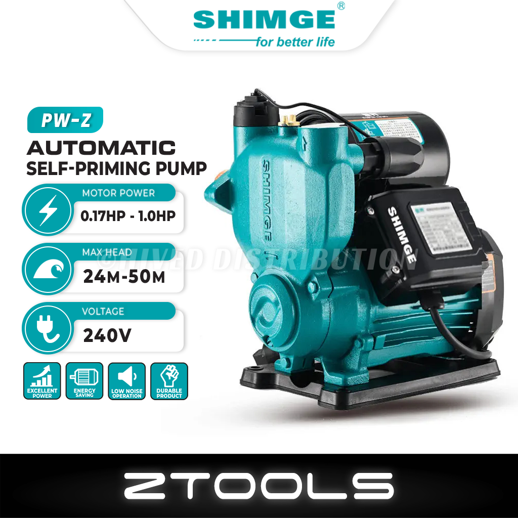 SHIMGE PW-Z Automatic Self-Priming Pump | 0.5HP & 0.75HP & 1HP | Home Water Booster Pump | Pam ...