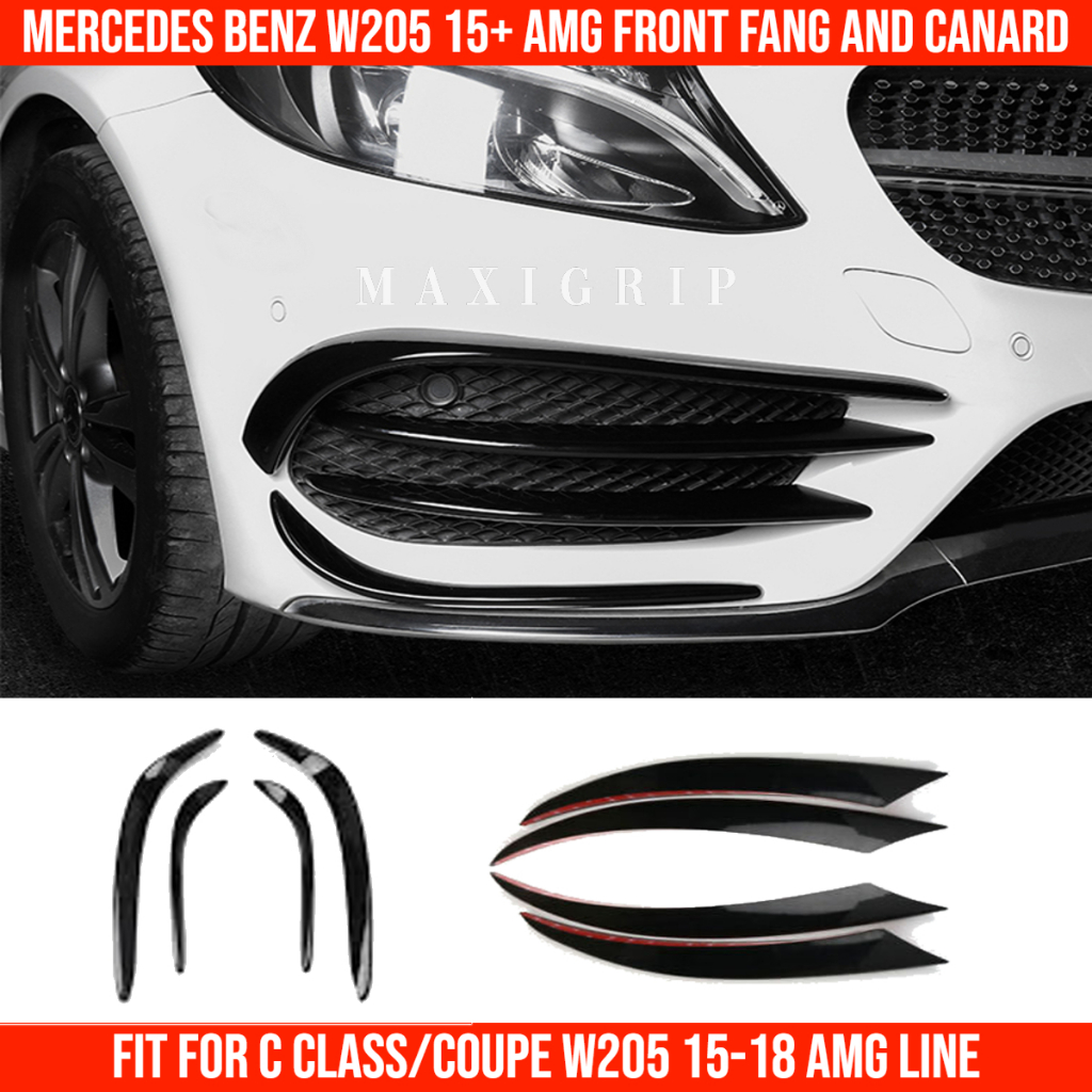 Mercedes benz W205 C class ABS Carbon front bumper canard rear canard ...