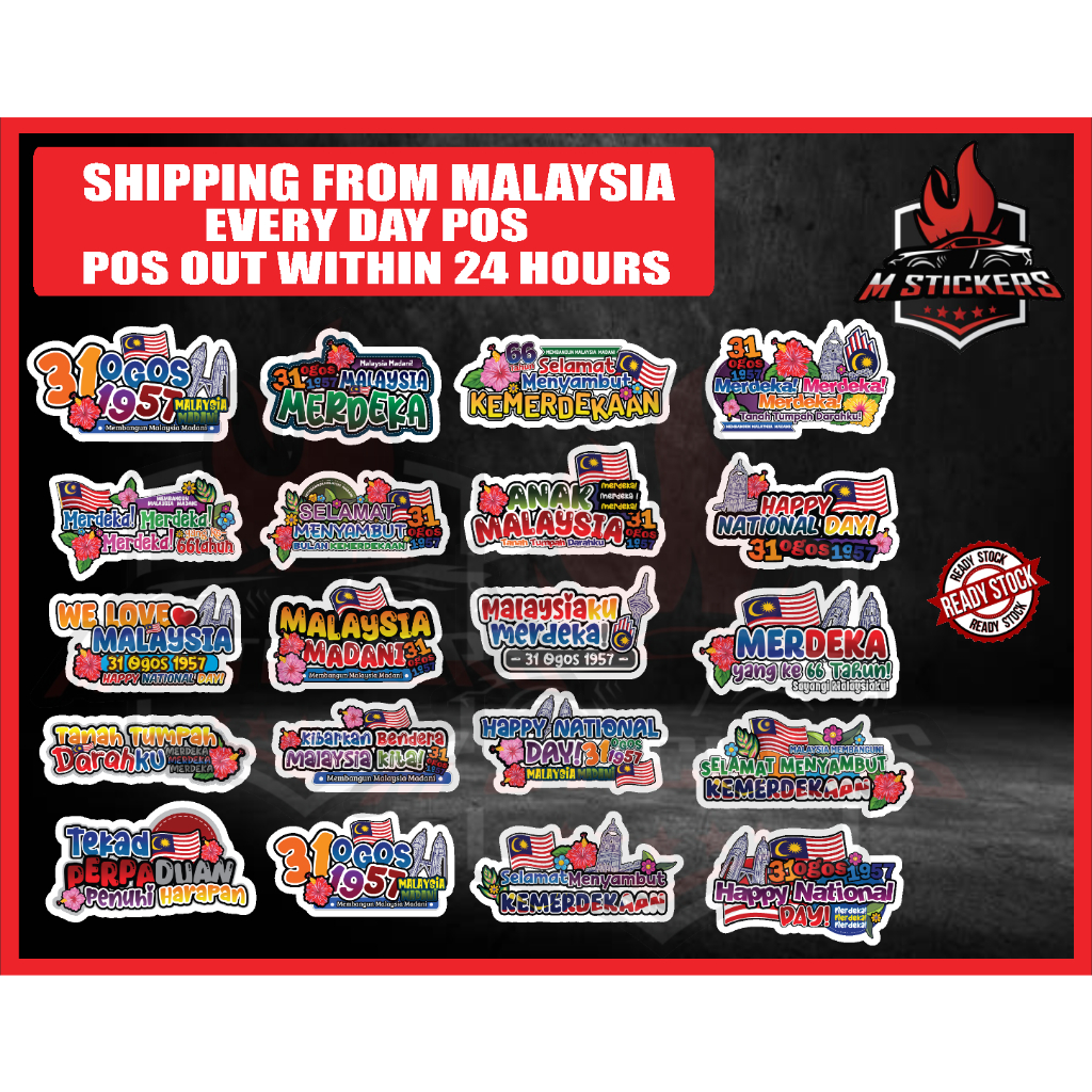 SELAMAT HARI MERDEKA sticker new design size 9 - 11 cm | Shopee Malaysia