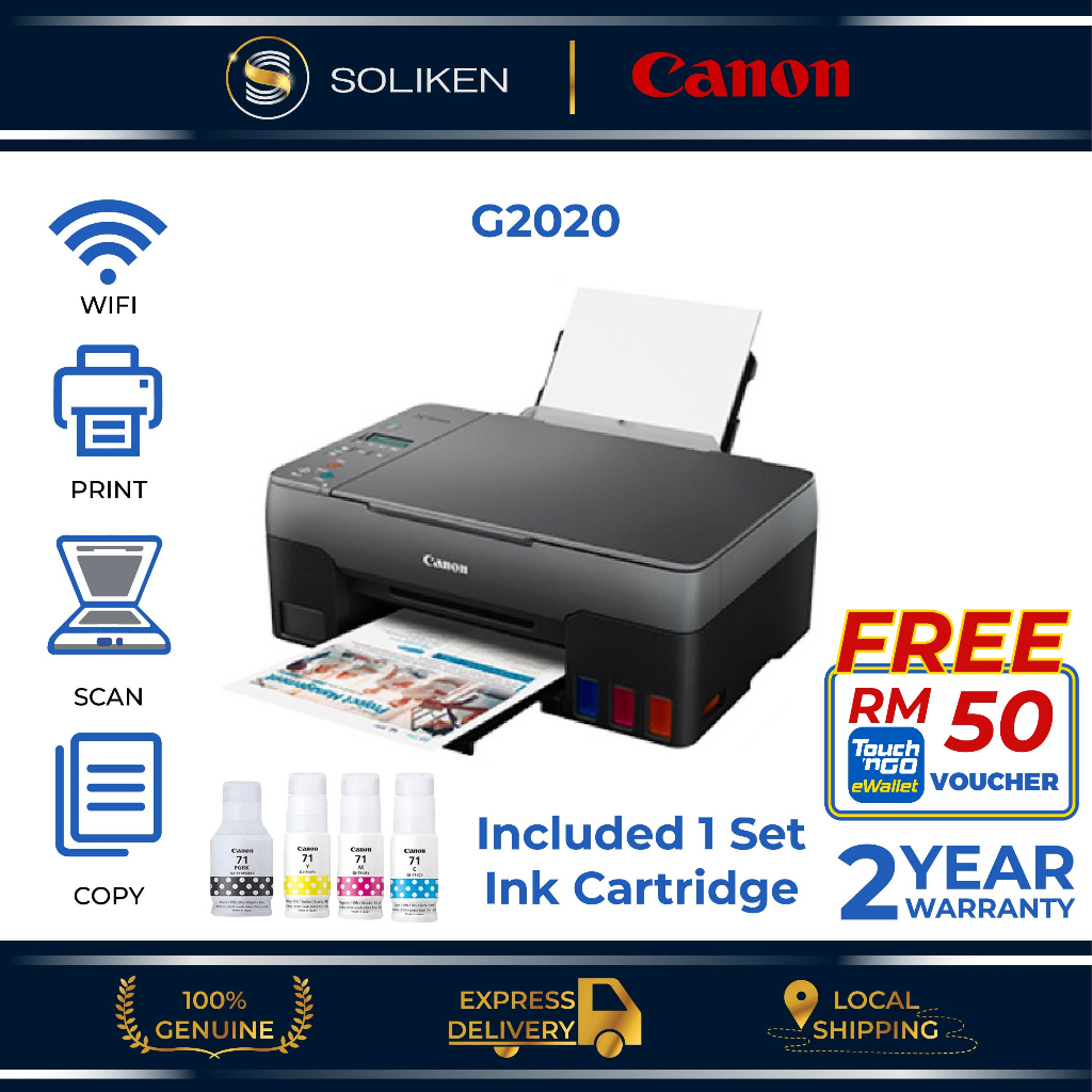 [FREE RM50 TnG E-WALLET] Canon PIXMA G2020 AIO Print Scan Copy ...