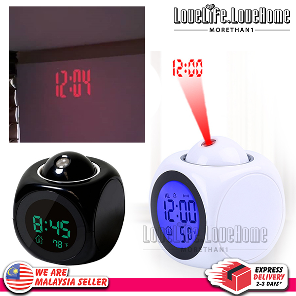 MORETHAN1 Projection Alarm LED Clock Mini Voice Timing Digital Clock ...