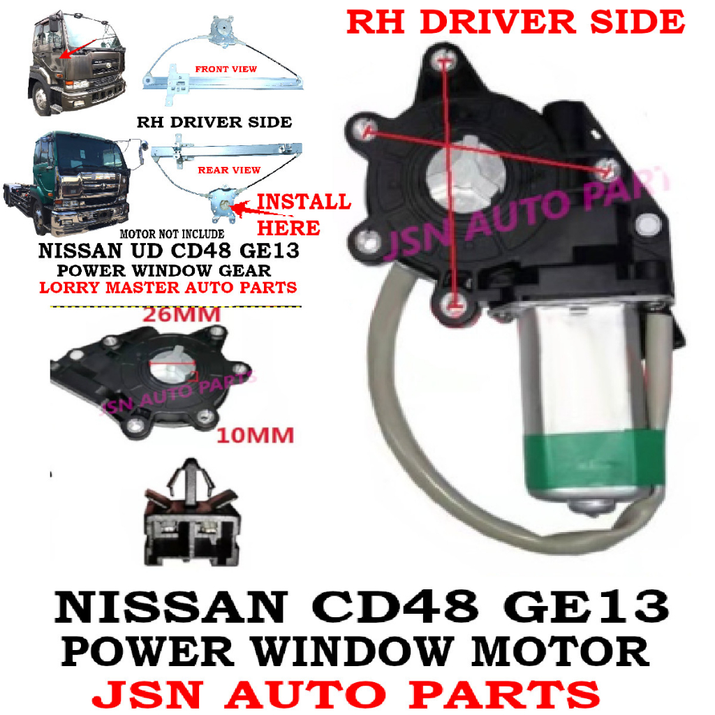 POWER WINDOW MOTOR 24V NISSAN UD CD48 GE13 DRIVER SIDE LORRY | Shopee ...