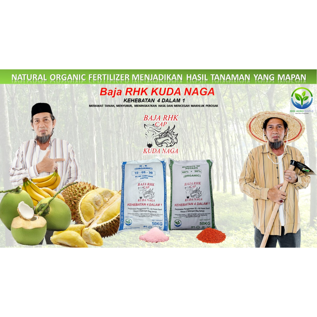 BAJA RHK KUDA NAGA MOP & NK ORGANIC 50KG - SAWIT,KELAPA,DURIAN,GETAH, PISANG | Shopee Malaysia