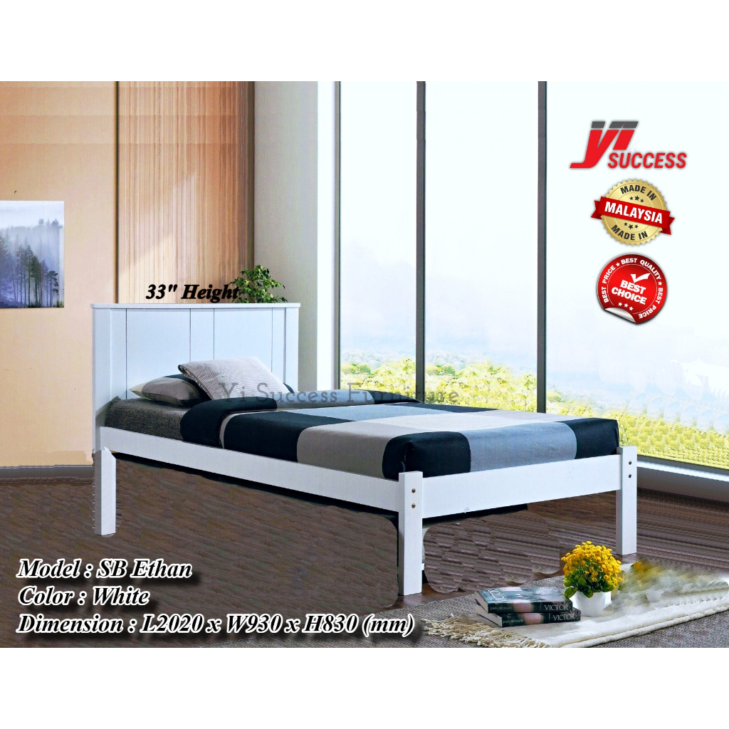 Yi Success Potter Wooden Single Bed Frame / Quality Single Bed / Katil ...