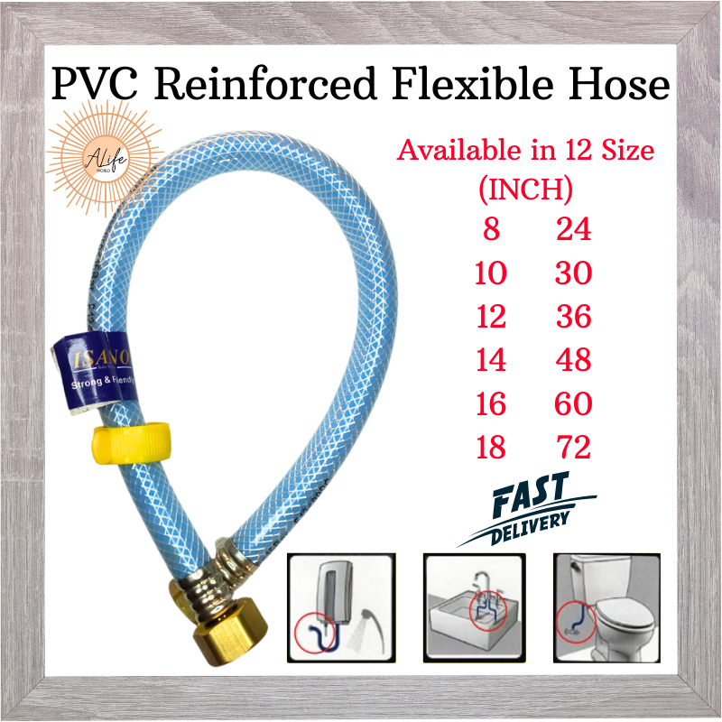 ALife Isano High Pressure PVC Reinforced Flexible Hose Toilet Bowl ...