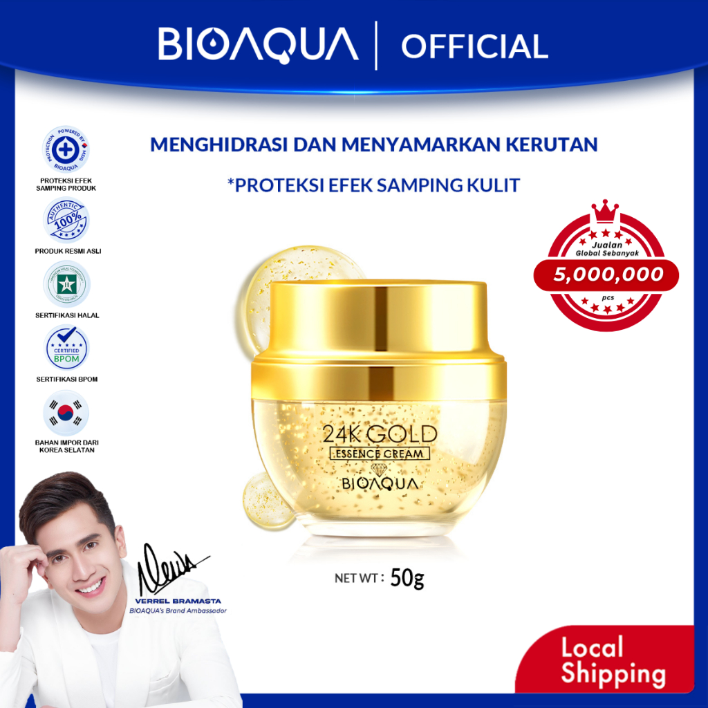 BIOAQUA 24K Gold Moisturizing Essence Cream 50g facial Anti Aging ...