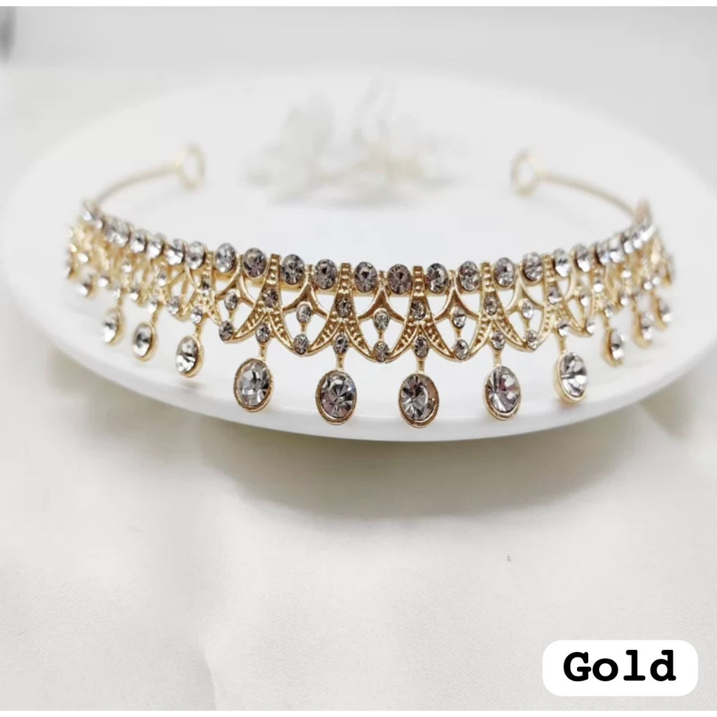 Bridal pearl crown headband diamond hair accessories Princess birthday ...