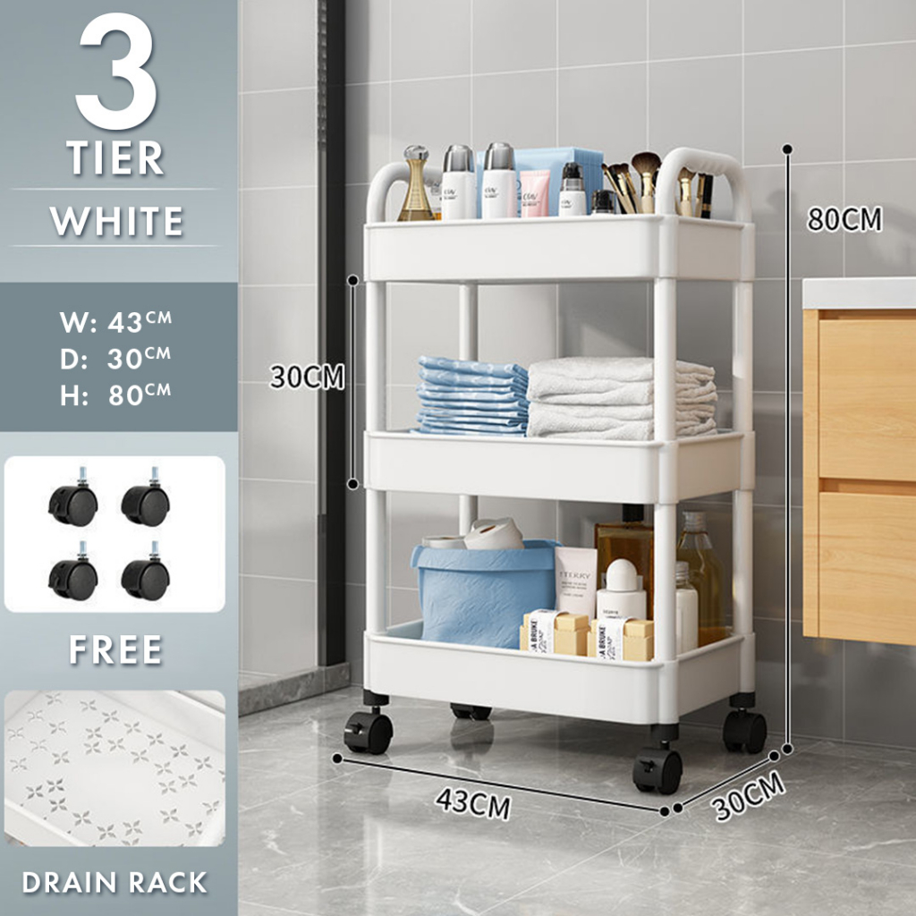 F&F: Trolley Rack 3/4/5 Tier /trolley rack/kitchen trolley/ troli dapur ...
