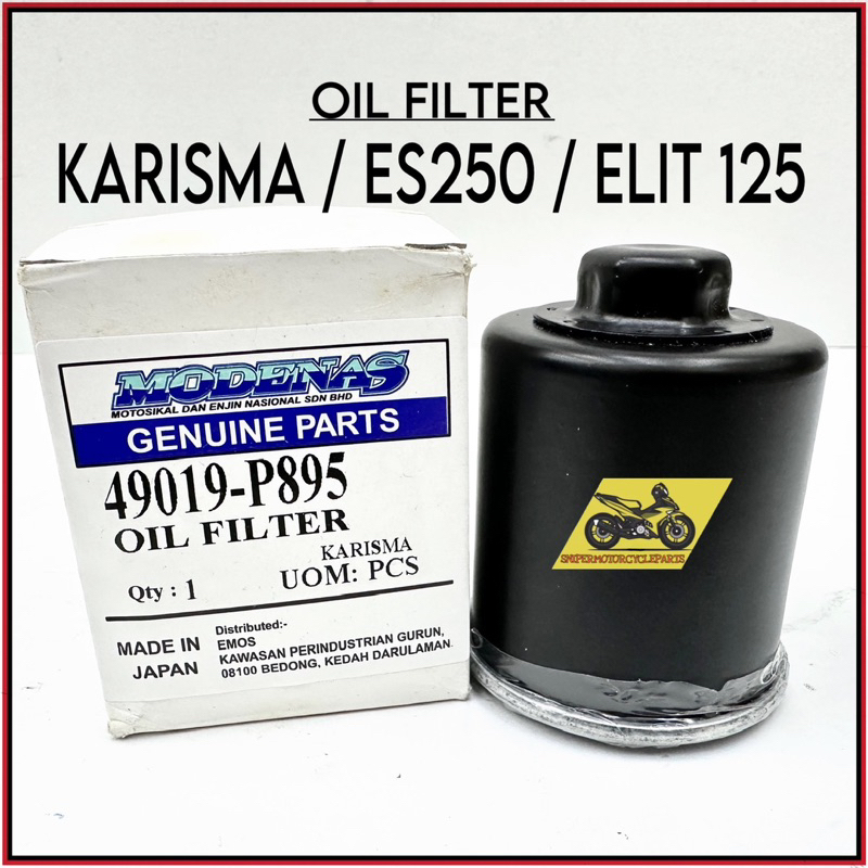 ES250i / XDV250 / ELIT 125 / ELIT 150 / KARISMA OIL FILTER MINYAK HITAM ...