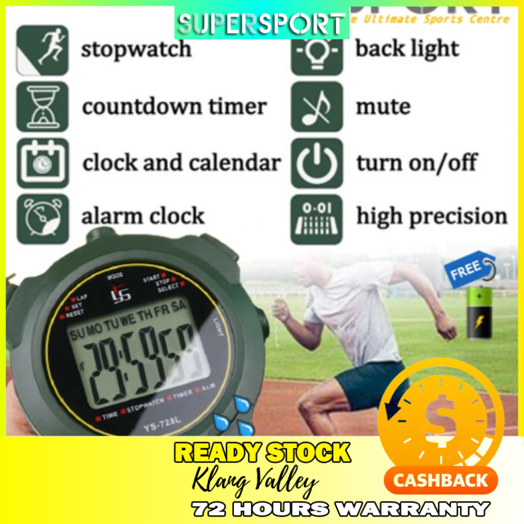 Professional Digital Handheld LCD Chronograph Sports Stopwatch Timer ...