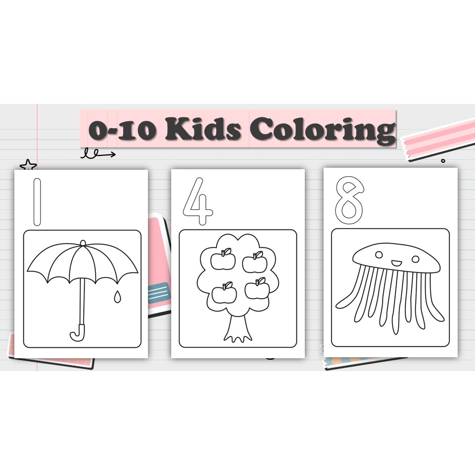 [PRE067] 11 pages 0-10 Kids Coloring Worksheet for Pre-school PDF ...