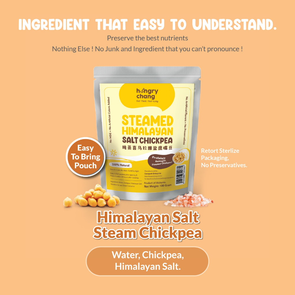 Ready To Eat Chickpea/ 纯蒸鹰嘴豆 即食鹰嘴豆/ Hungry Chang Himalayan Salt Steam ...