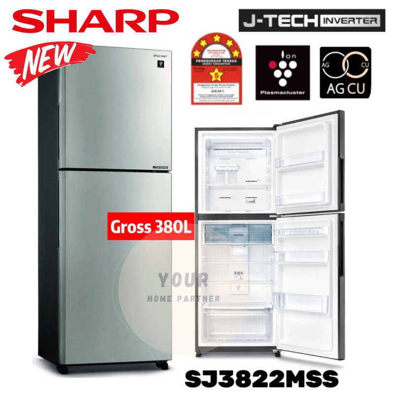 [Nur Rebate]Sharp 2 Door 5 Star Fridge 280L/320L/380L/410L Inverter ...