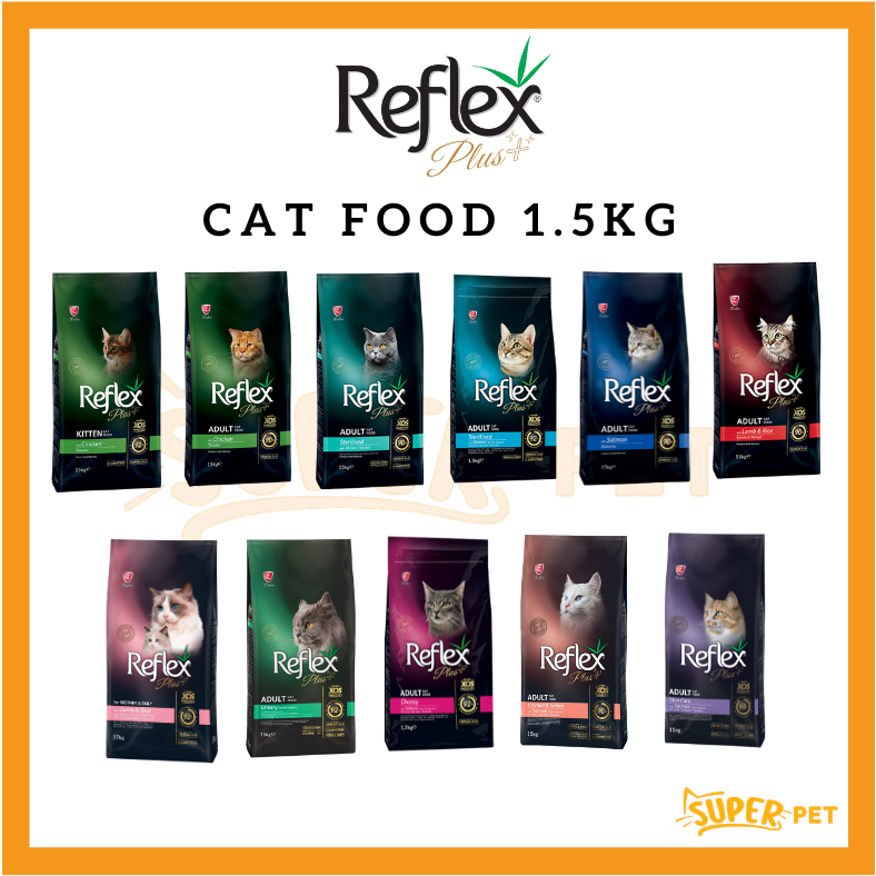 Reflex Plus Dry Cat/Kitten Food Kibbles 1.5KG Chicken, Salmon, Lamb ...