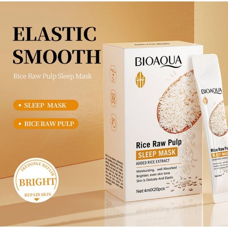 BIOAQUA Rice Raw Pulp Sleeping Mask Moisturizing Brightening Sleeping ...