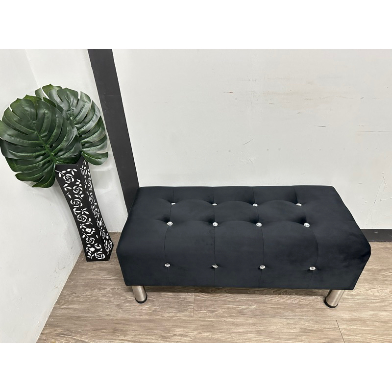 VC SILVER LEG BENCH CHAIR 3F/4F VELVET POCKET LONG STOOL OTTOMAN SOFA ...
