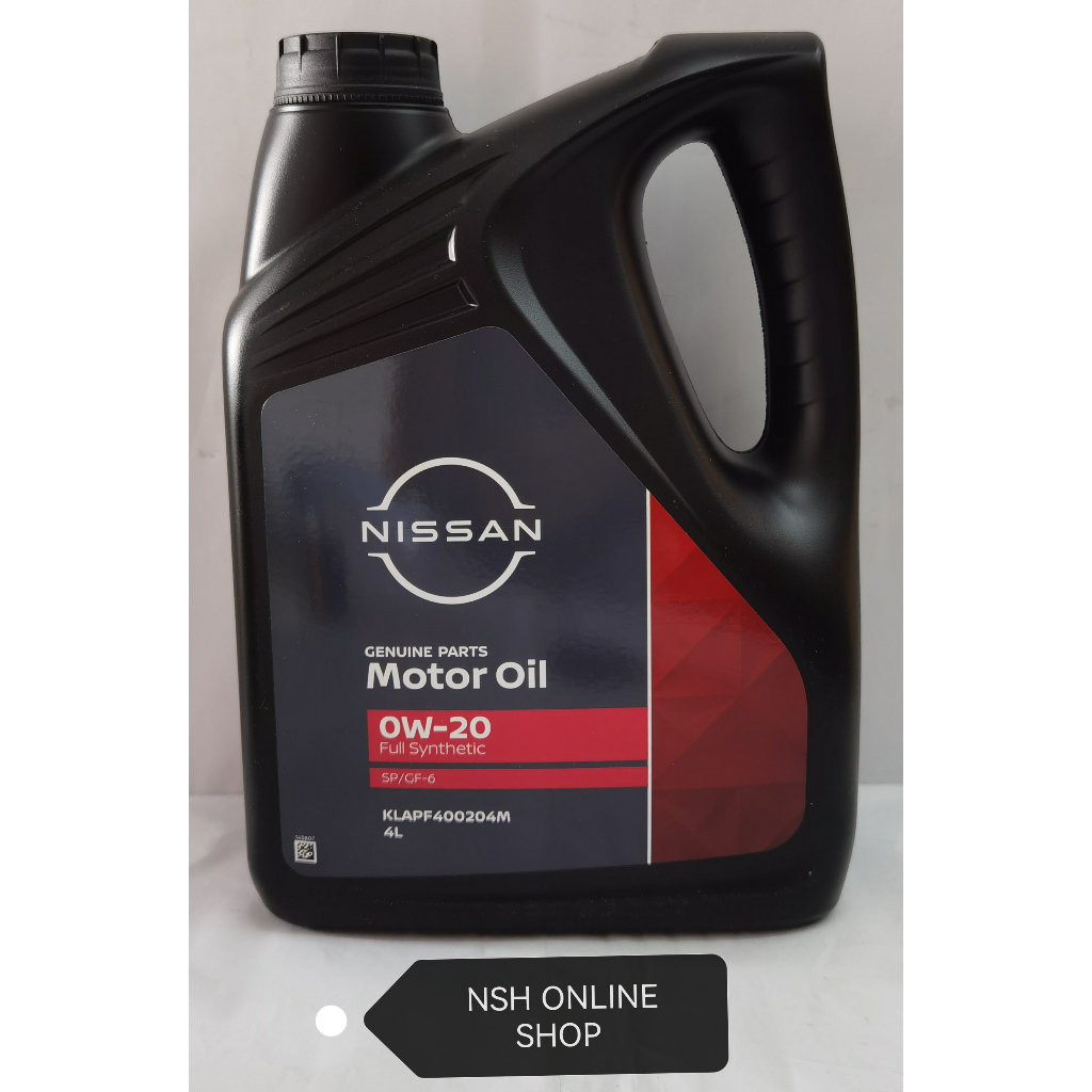 Nissan 0W-20 SP/GF-6 Fully Synthetic Engine Oil (4 litre) 100% Nissan ...