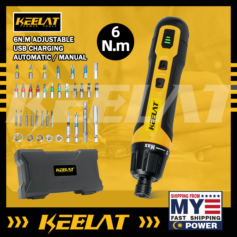KEELAT KES001 Mini Cordless Screwdriver Set 42Pcs Electric Hand Drill ...