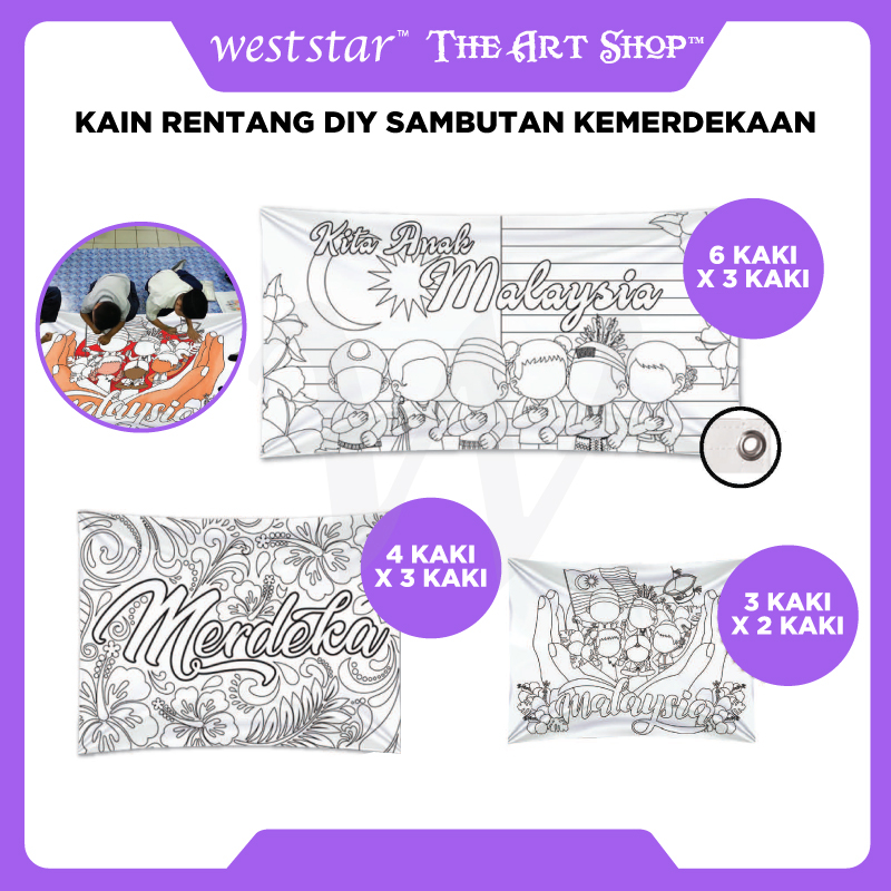 [Weststar TAS] Merdeka Kain Rentang DIY Sambutan Kemerdekaan 6ft*3ft ...