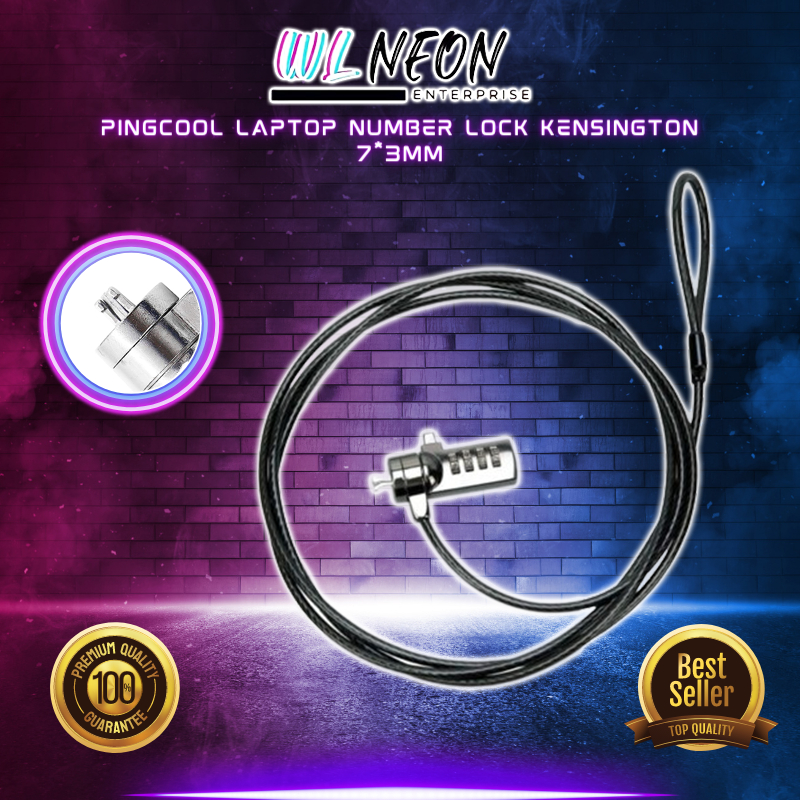 PINGCOOL Laptop Number & Key Lock Anti-theft Kensington 7*3MM 1.8M ...