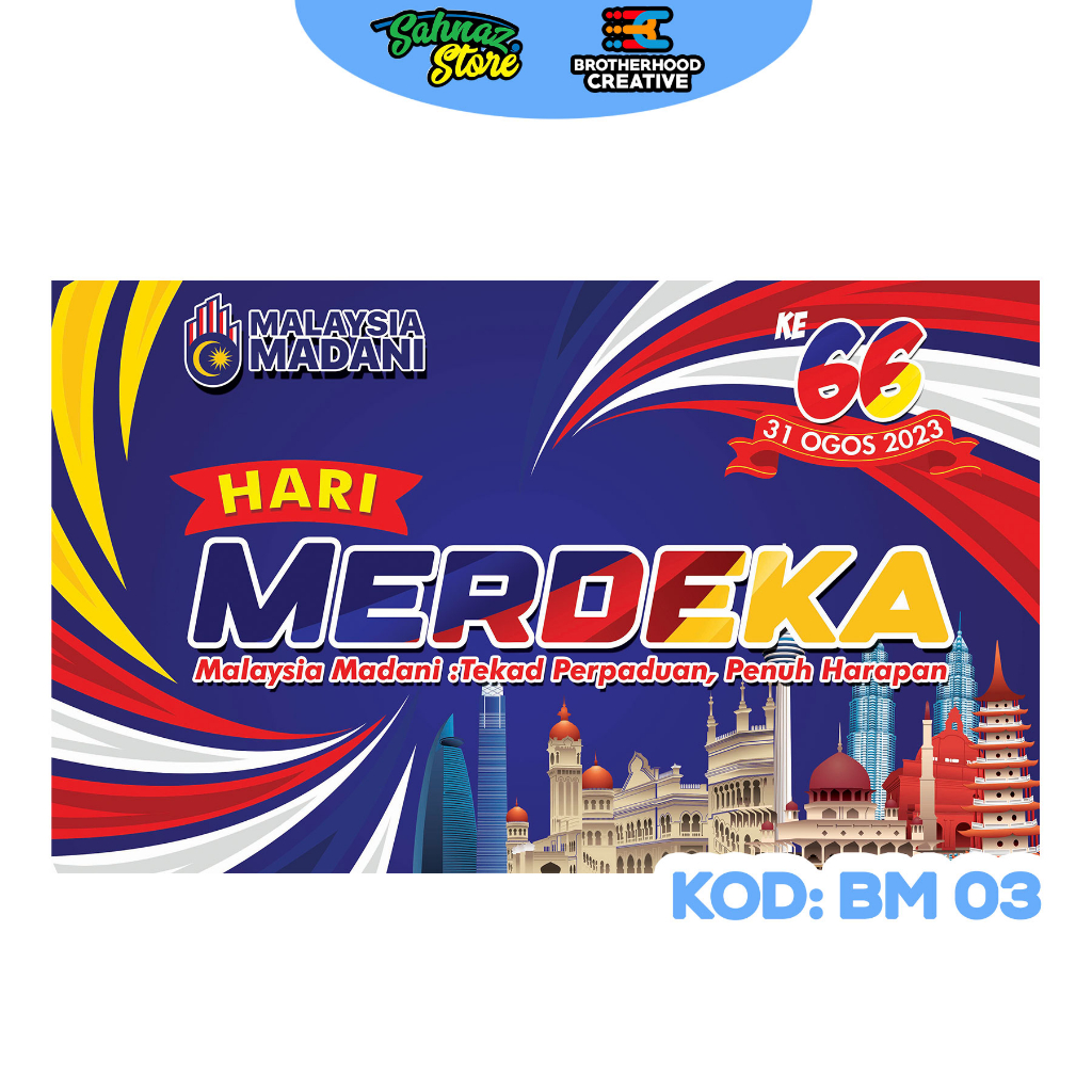 Banner merdeka malaysia madani 2023 - 66tahun merdeka | Shopee Malaysia