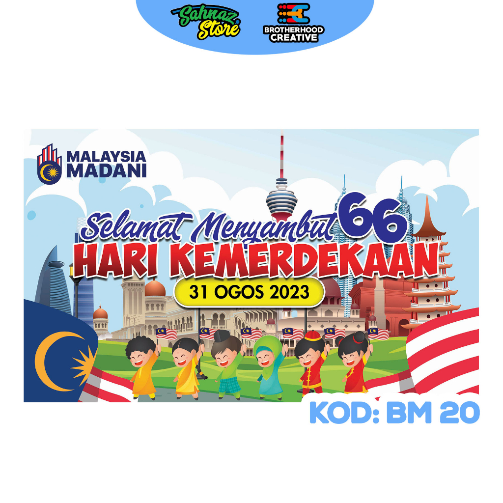 Banner merdeka malaysia madani 2023 - 66tahun merdeka | Shopee Malaysia