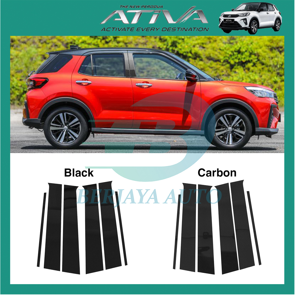 Perodua Ativa A200 (2021 - 2025) Door Pillar Dark Piano Black Carbon ...