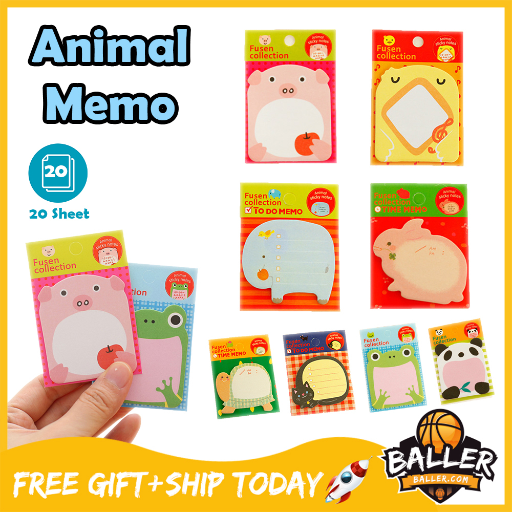 BDC Japanese Cute Animal Elephant Kitty Sticky Notes Girl Boy Stickers ...